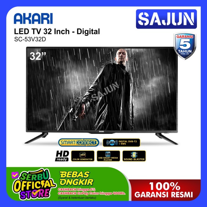 Jual AKARI SC-53V32D SMART TV 32 INCH TV LED SMART CONNECT- GARANSI 5 ...
