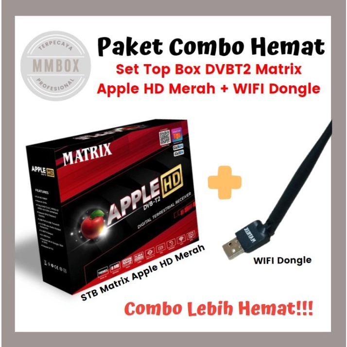 Jual Paket Set Top Box Matrix Apple Merah + WIFI Dongle | Shopee Indonesia