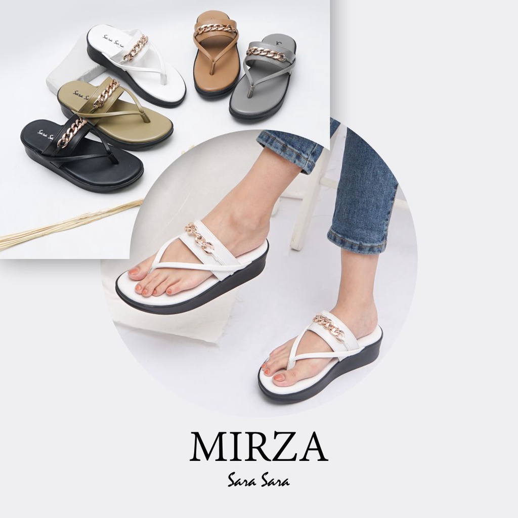 Jual Sara sara MIRZA Sendal Wanita Kekinian dengan Hak Sedang dan Upper ...