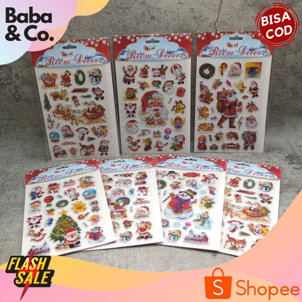 Jual STIKER NATAL ROOM DECOR STICKER TEMA NATAL STIKER X-MAS LCU UNIK ...