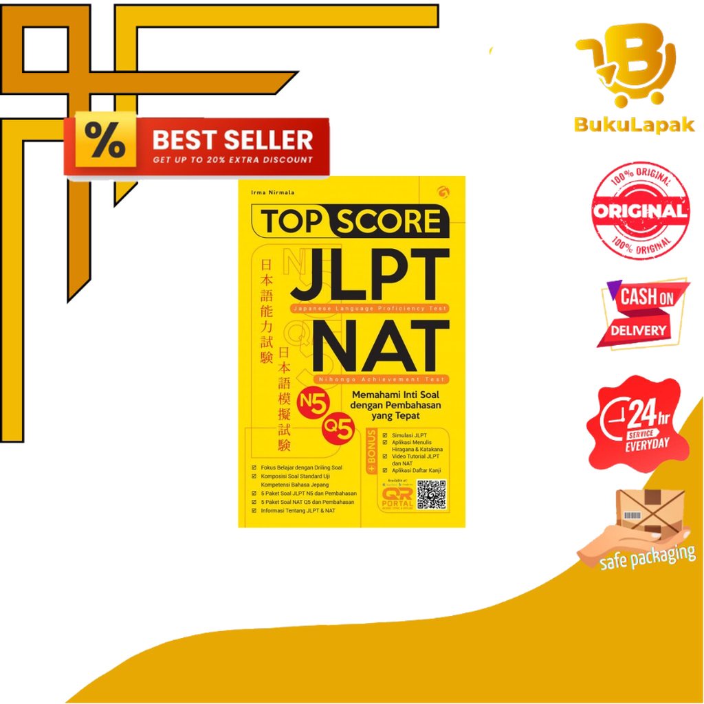 Jual Top Score JLPT N5 NAT Q5 Bank Soal Full Pembahasan, Buku JLPT ...