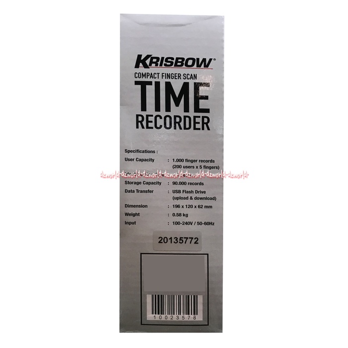Jual Wtb004 Krisbow Compact Finger Scan Time Recorder Ta 2013 Mesin ...
