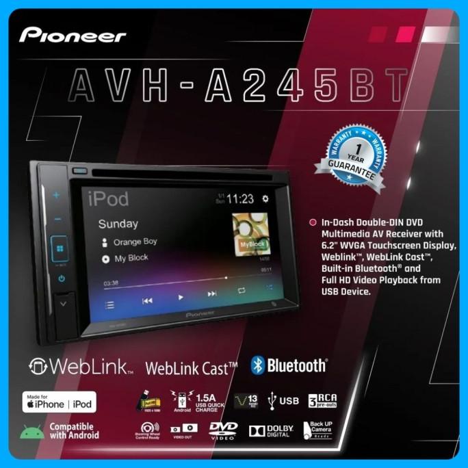 Jual Head Unit 2-Din 6.2 Inch Pioneer AVH-A245BT (GARANSI RESMI) | Shopee Indonesia