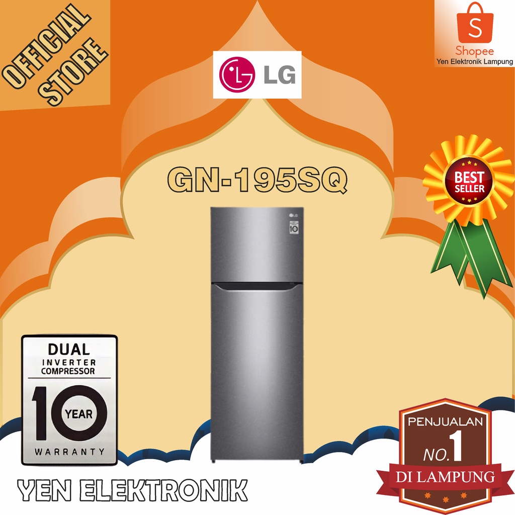 Jual Kulkas LG GN B 195 SQMT Lemari Es 2 Pintu 187L Inverter Garansi ...