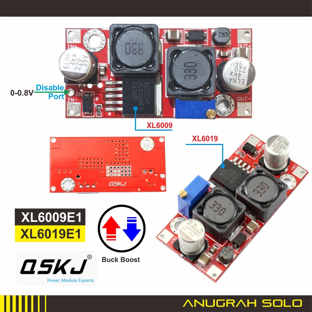 Jual BUCK BOOST DC PCB MERAH STABILIZER DC XL6009 XL6019 QSKJ | Shopee ...
