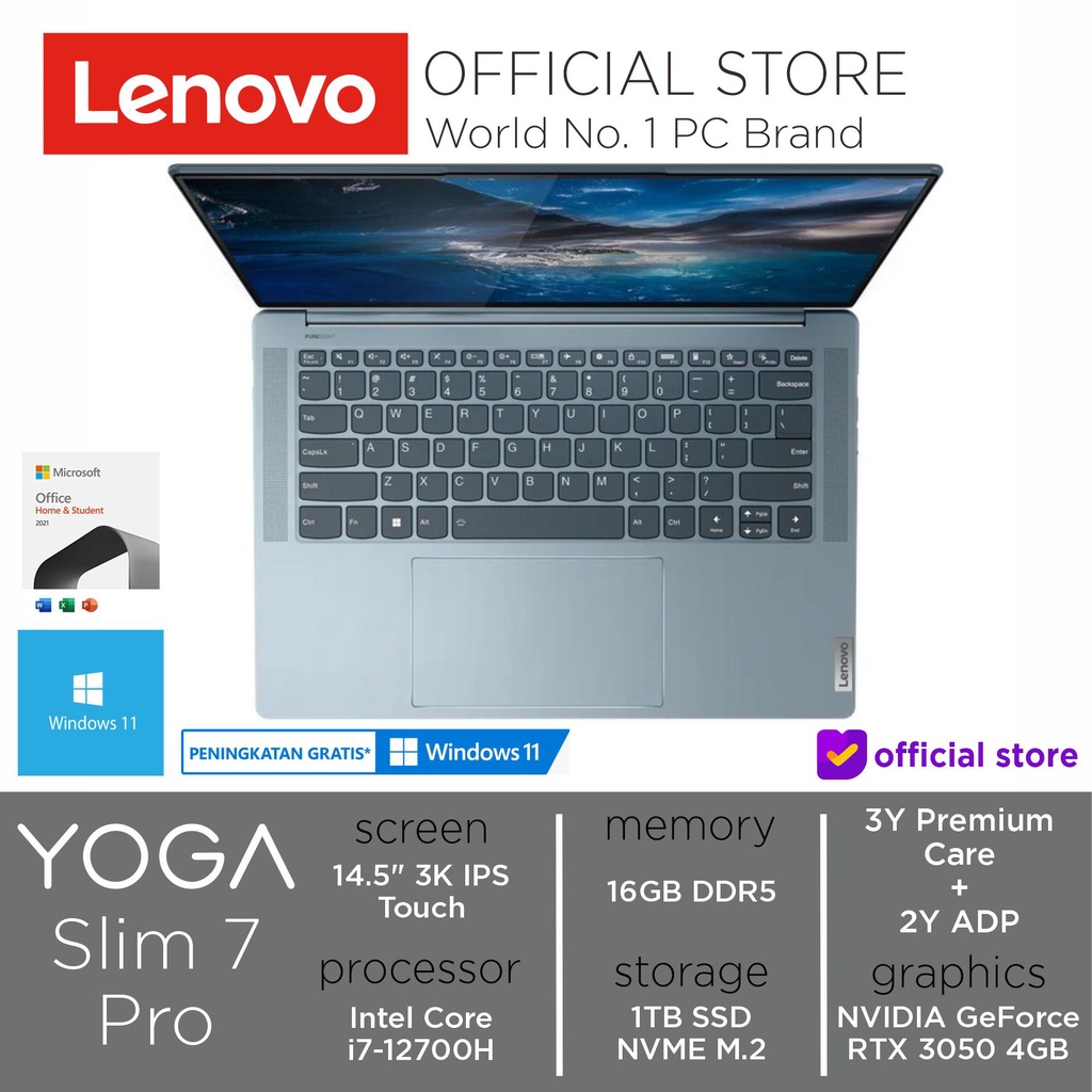 Jual LENOVO YOGA S7 PRO X 14IAH7 - 26ID(DARK TEAL) CORE I7 16GB 1TB SSD ...