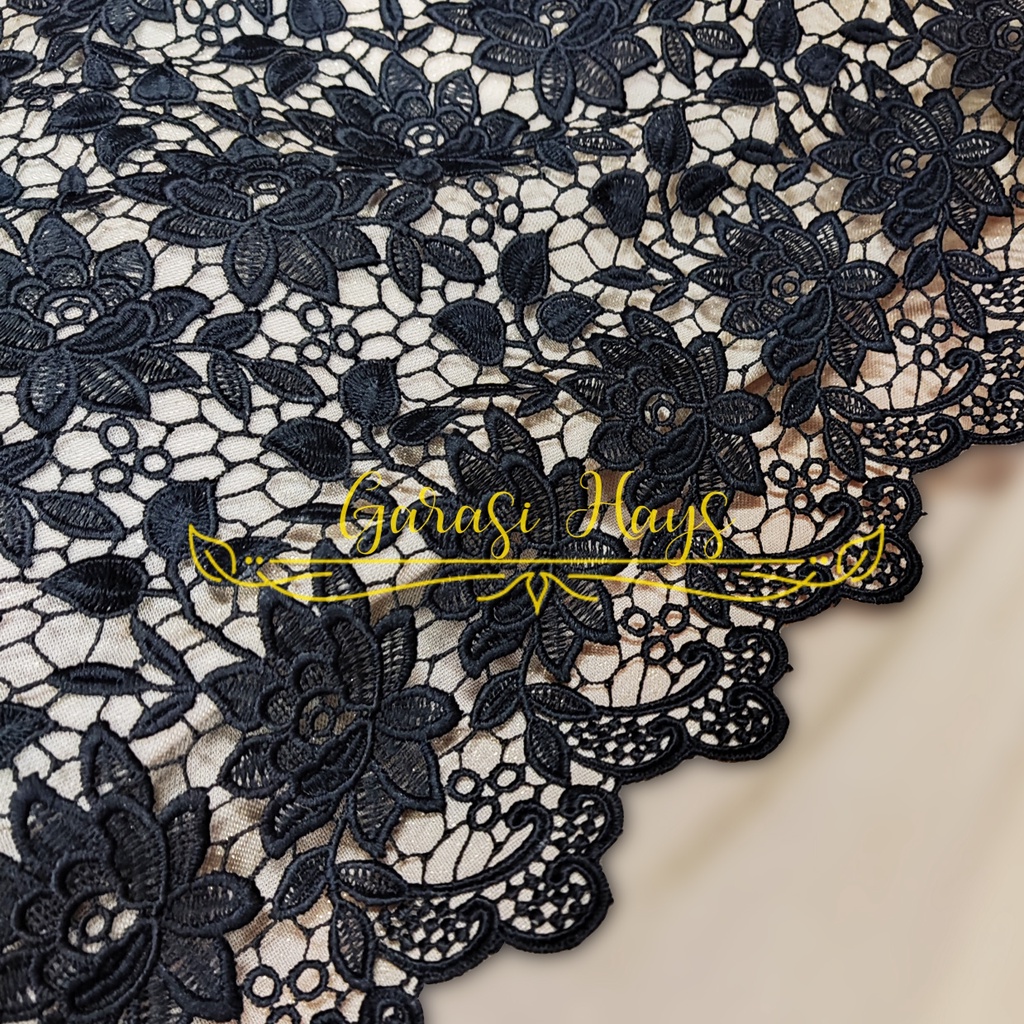 Jual Kain Brokat Prada BLACK Color Hitam PREMIUM Lebar 140 cm | Shopee ...