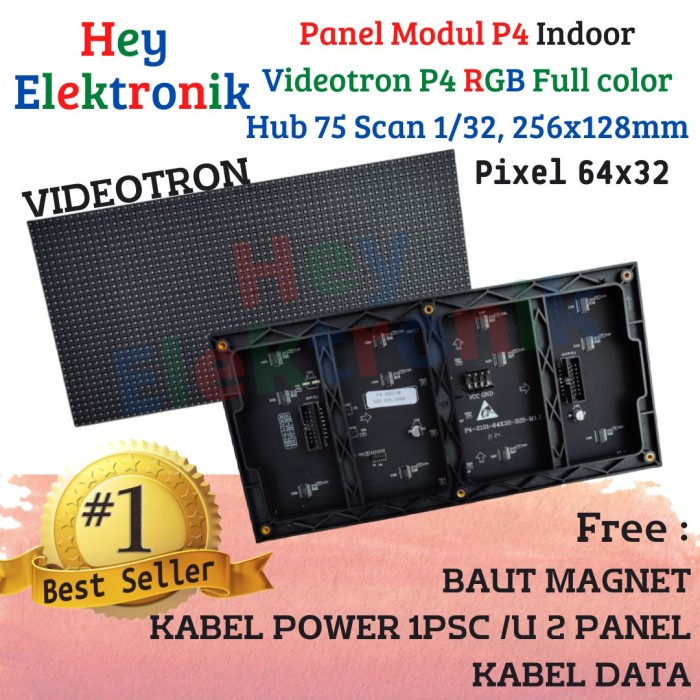 Jual Panel Module Modul P4 Indoor Videotron P4 rgb Full color 256x128mm ...