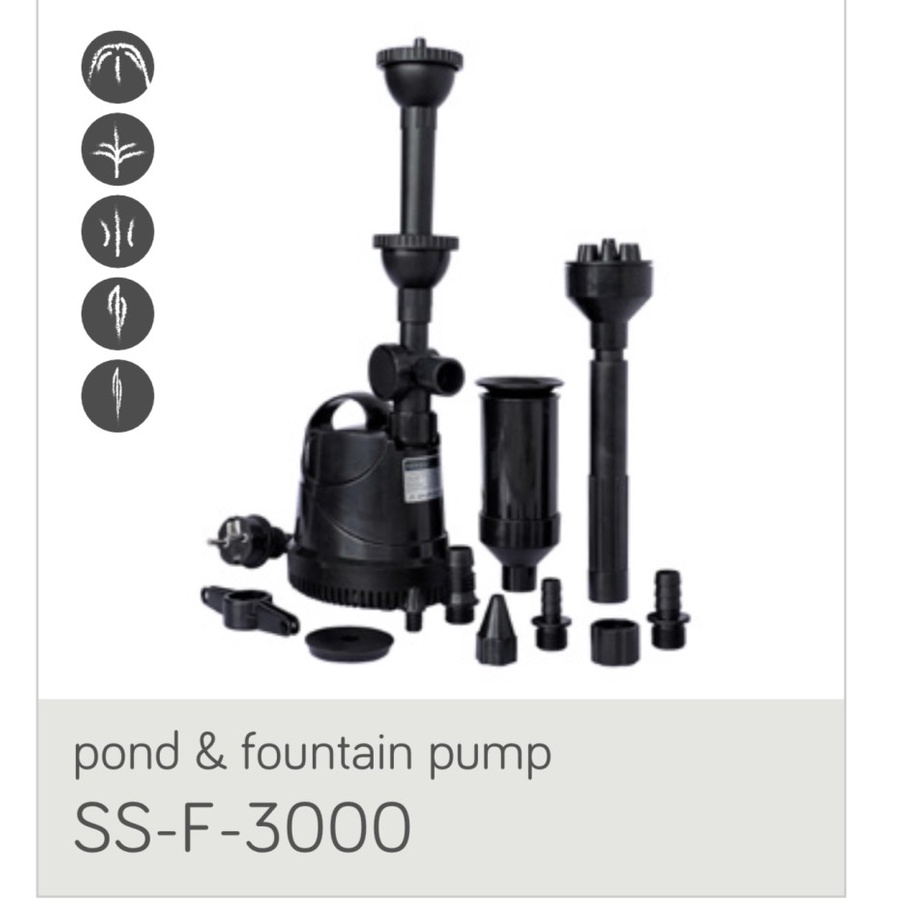 Jual waterplus ssf 3000 pond fountain pump pompa celup air mancur set ...
