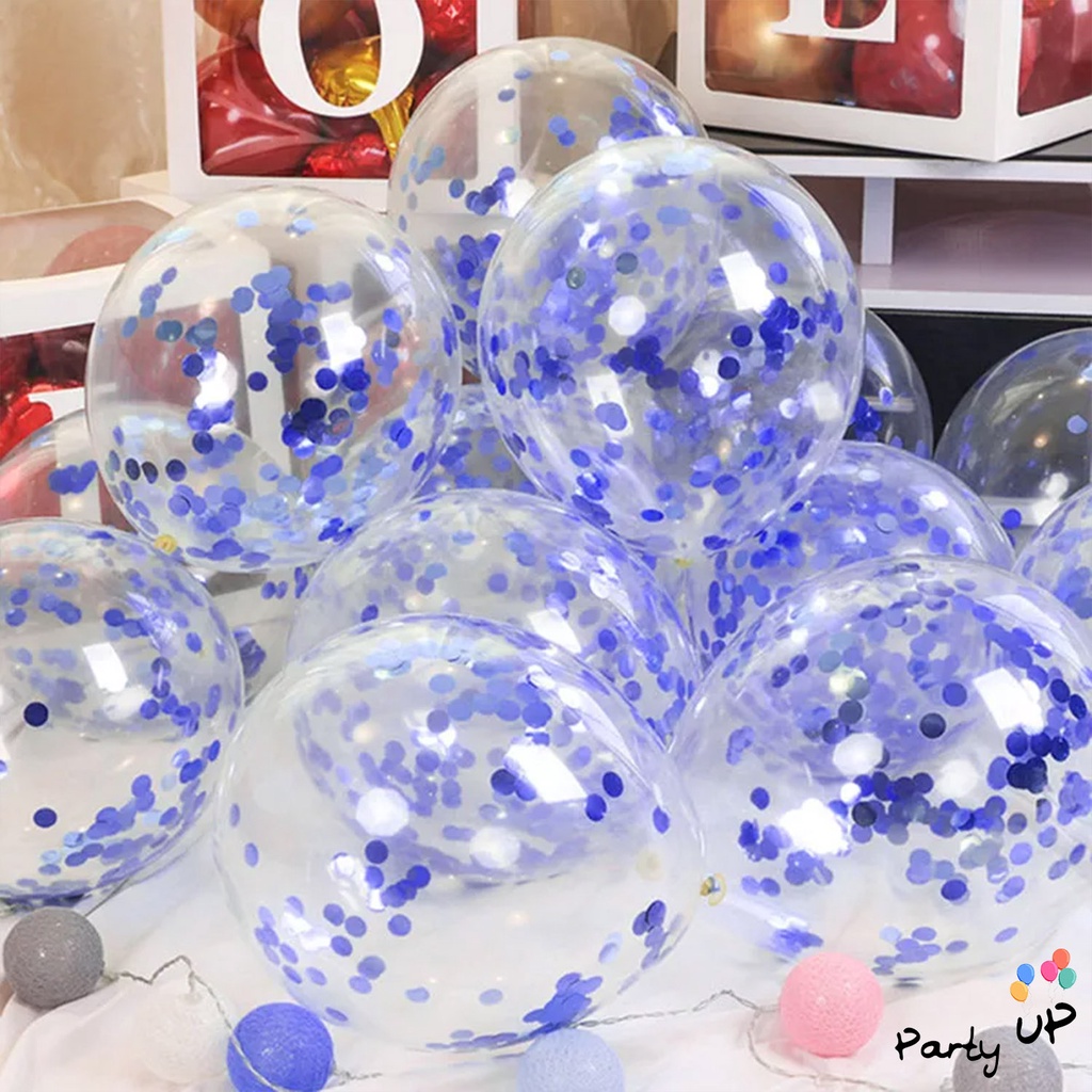 Jual [Ecer] Balon Latex Transparan isi Confetti 12 inch / Balon ...