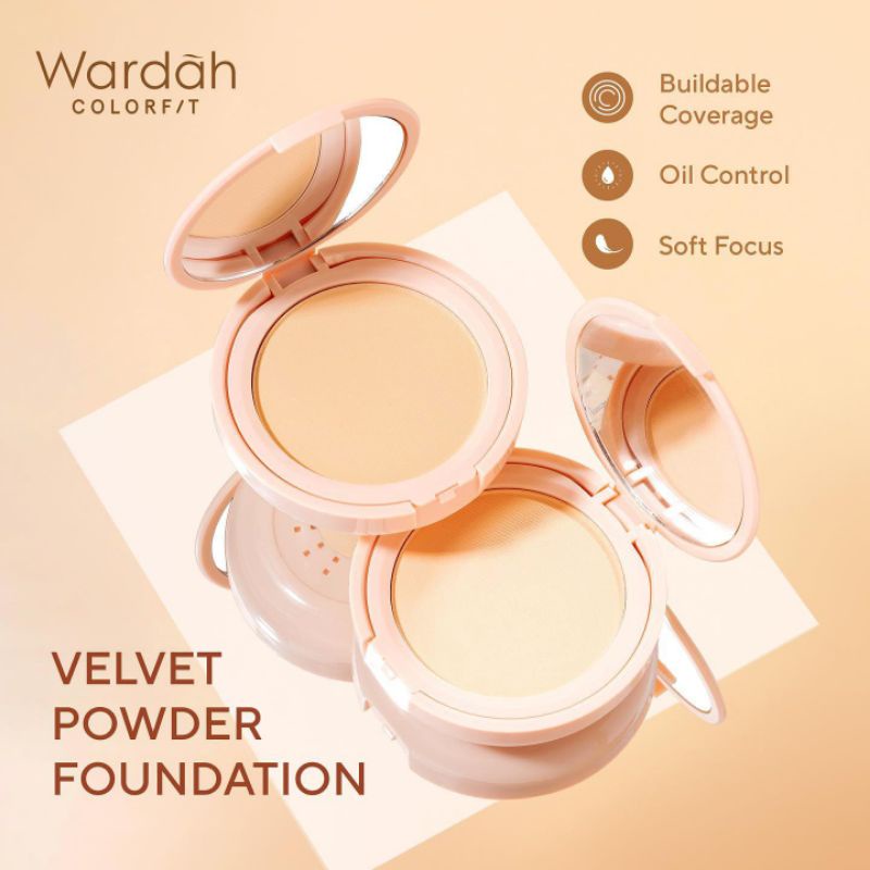 Jual WARDAH COLORFIT VELVET POWDER FOUNDATION | Shopee Indonesia
