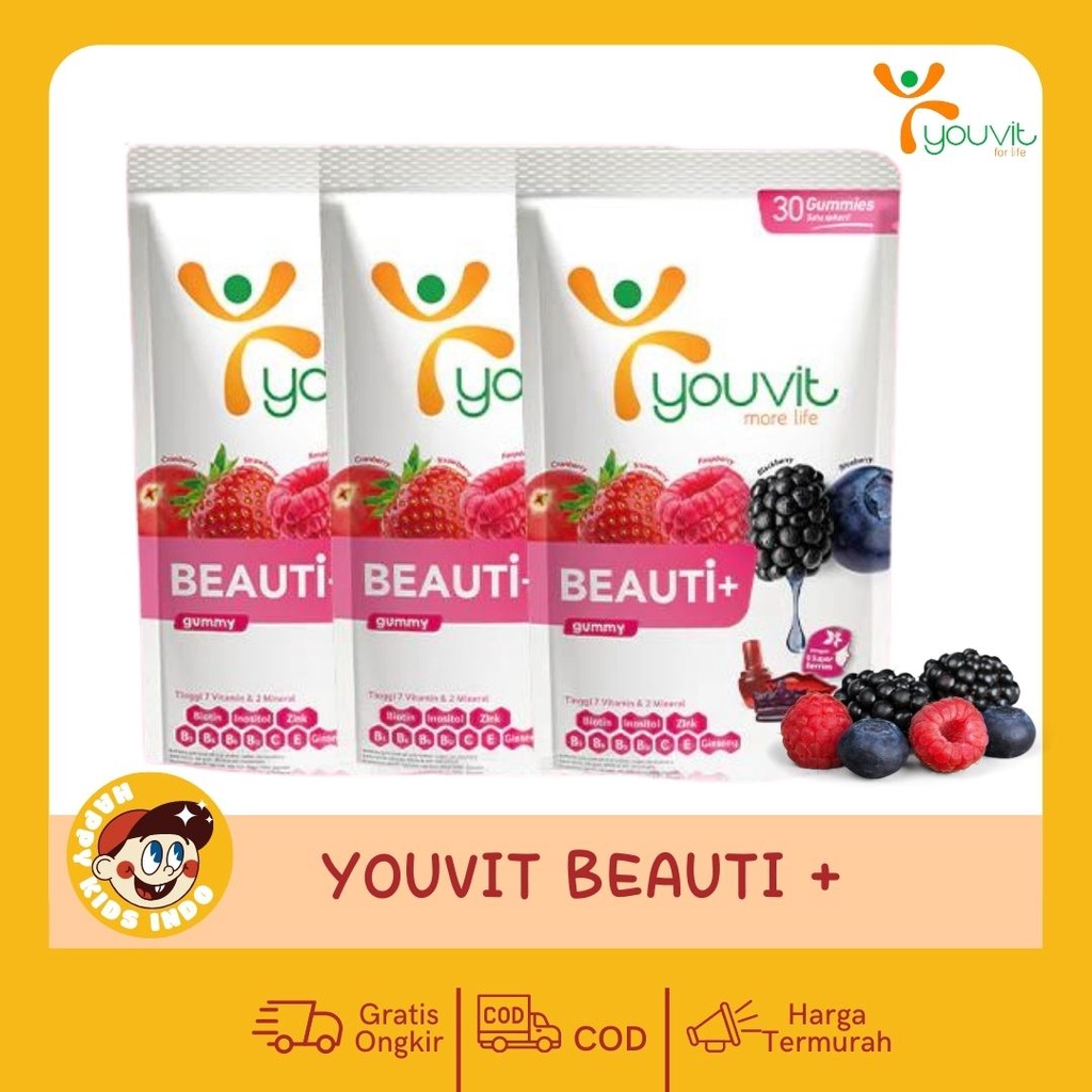 Jual YOUVIT MULTIVITAMIN BEAUTI+ 30 HARI BIOTIN GUMMY UNTUK RAMBUT ...