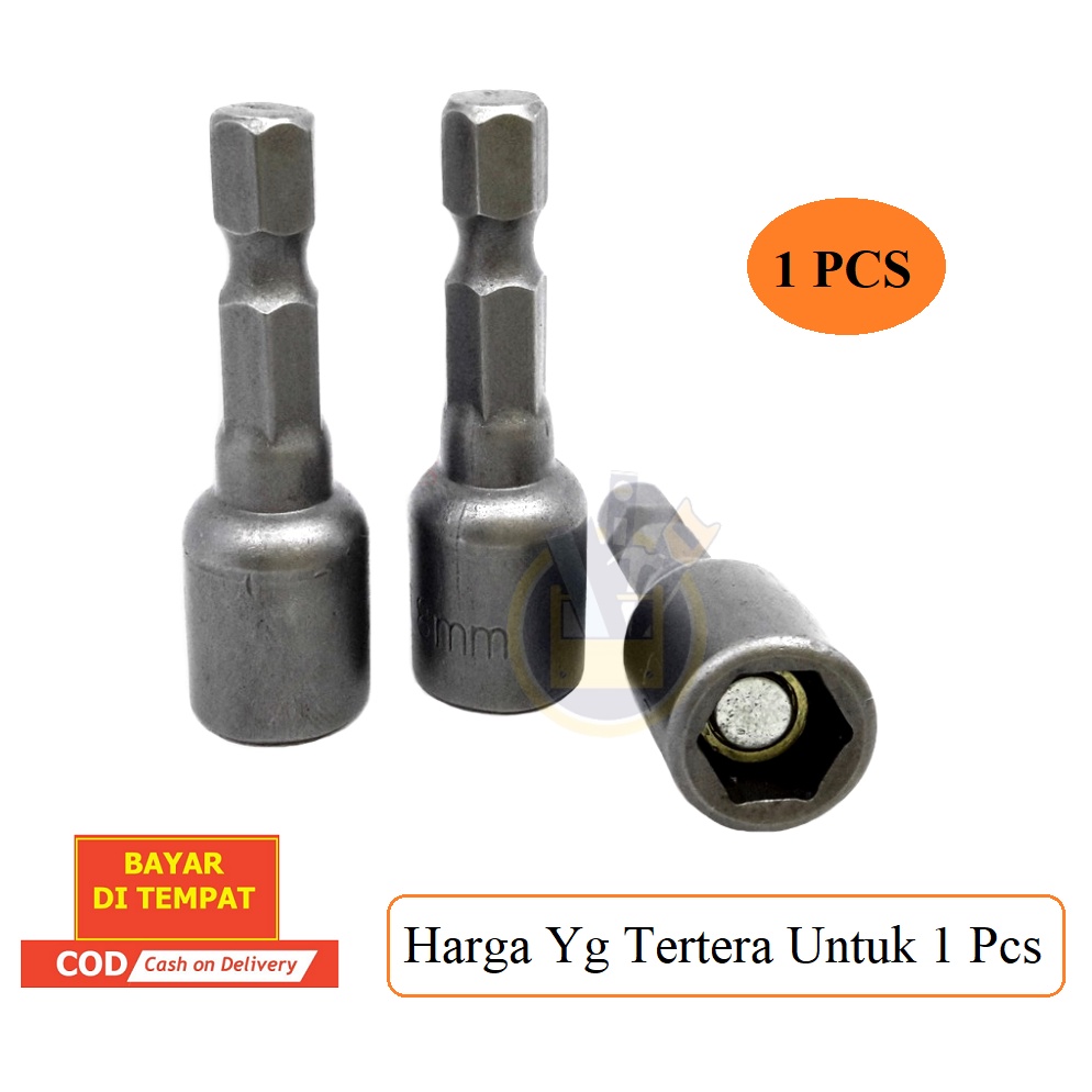 Jual Mata Roofing 8 mm Magnetic Hex Socket Nut / Kunci Sock Baut Roofing Baja Ringan 8 Mm ...