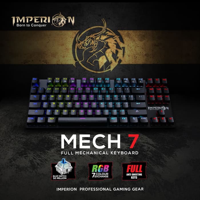 Jual Keyboard Gaming Imperion Mech 7 KG-M07R Mechanical, RGB - Hitam ...