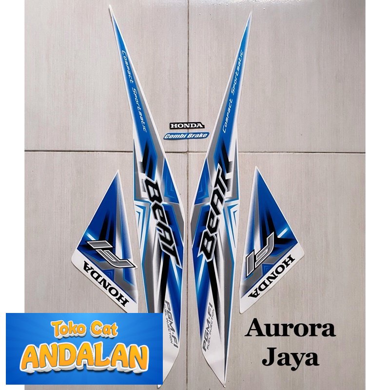 Jual Striping Honda Beat Biru Putih Stiker Sticker Lis Stripping Sepeda ...