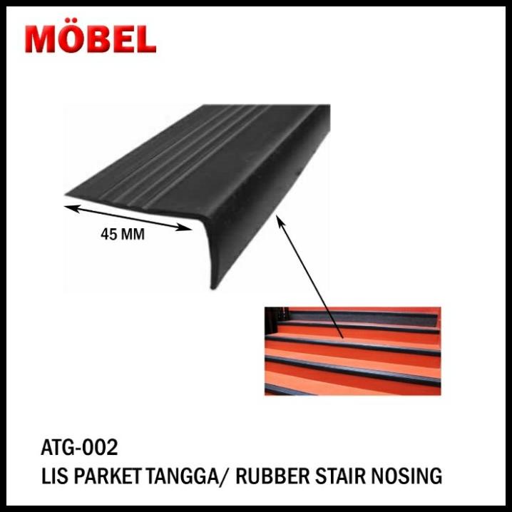 Jual Step Nosing List Tangga Karet Anti Slip Hitam Polos | Shopee Indonesia