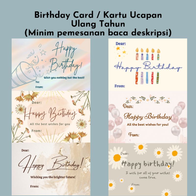 Jual BIRTHDAY CARD / Kartu Ucapan Ulang Tahun / Kartu Ultah / Happy ...
