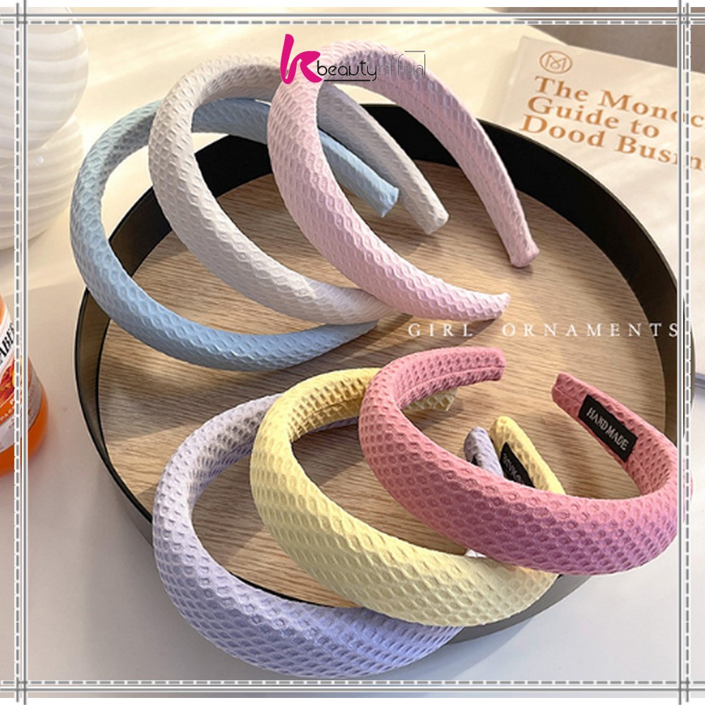 Jual KB-C726 Bando Korea Wanita Bahan Kain Motif Polos Tebal Empuk ...