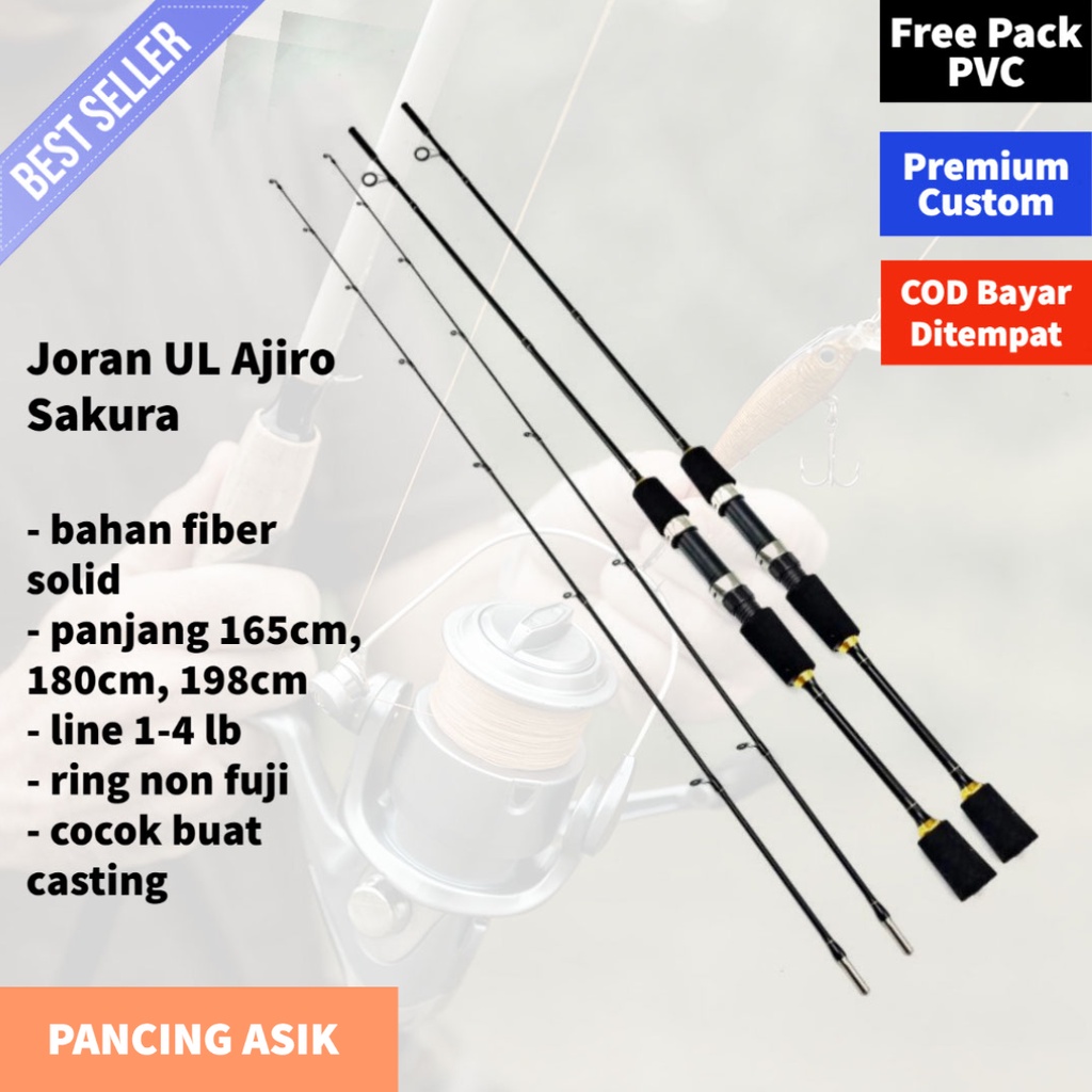 Jual Joran UL Ajiro Sakura 1-4lb 120cm 165cm 180cm - Free Packing PVC ...