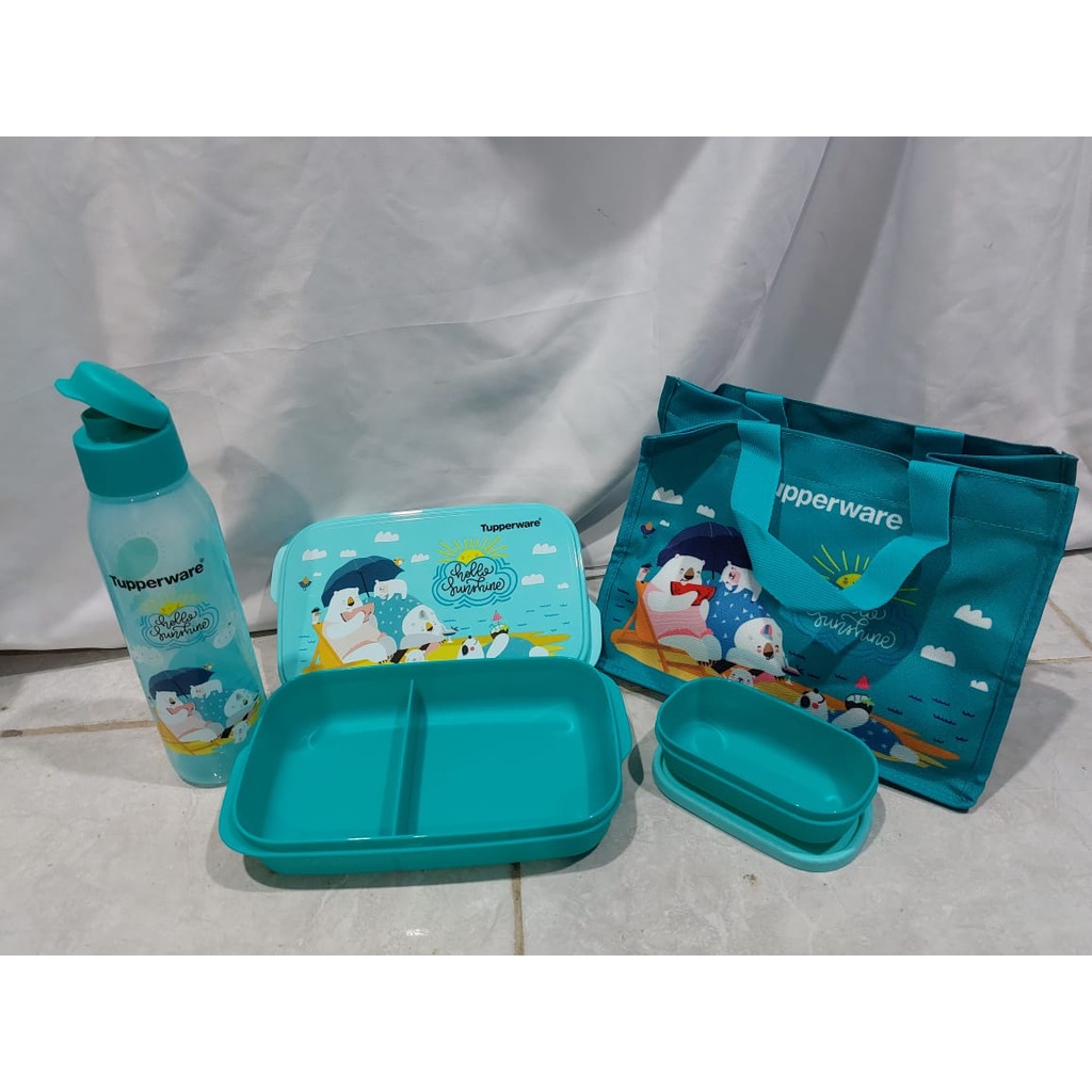 Jual foodie lunch set bear atau cat wadah bekal tupperware | Shopee ...