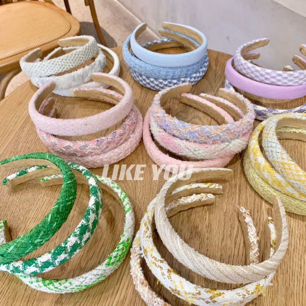 Jual BANDO MOTIF KNIT TEKSTUR ANYAMAN BENDO KAIN GLAMOR MEWAH RAMBUT ...