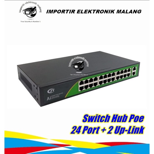 Jual IEM - Switch Hub Poe 24 Port + 2 UpLink | Shopee Indonesia