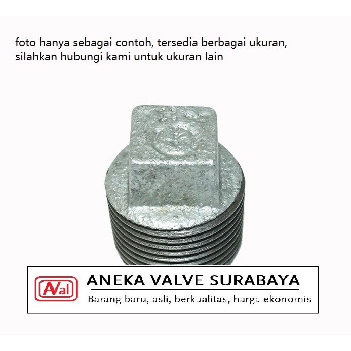 Jual DN15 GALVANIS SQUARE PLUG TUTUP DOP PERSEGI DRAT THREAD 1/2 ...
