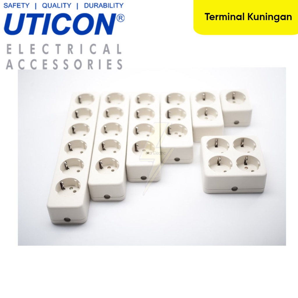 Jual Uticon StopKontak Arde 6 Lubang ST-168 Terminal Kuningan / Socket ...