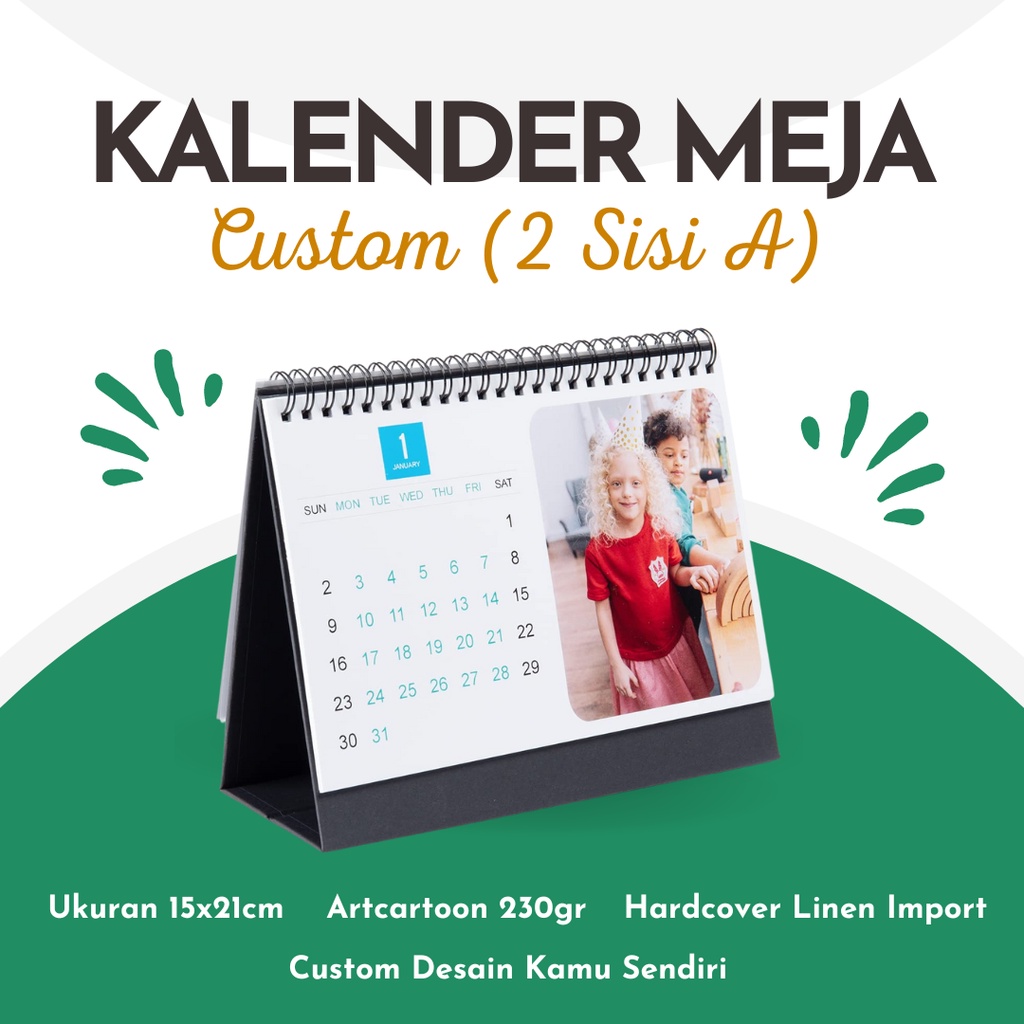 Jual [2 SISI A] Kalender Meja 2025 Hardcover Kalender Duduk 2025 Custom ...
