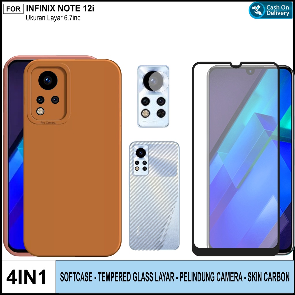 Jual Soft Case Infinix Note 12i Paket 4in1 Casing Macaron Candy Free ...