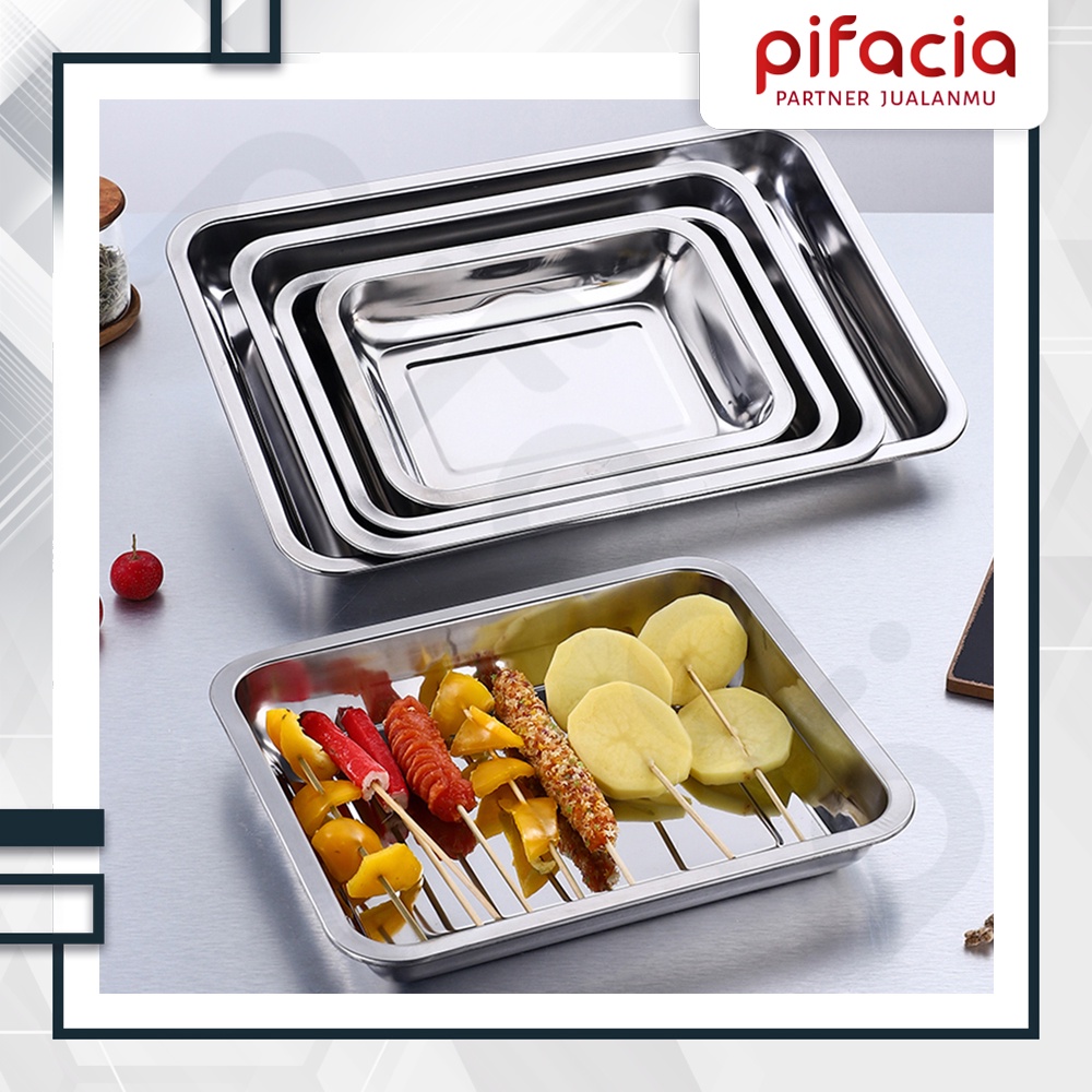 Jual PIFACIA Nampan Gorengan Takjil Baki Stainless Wadah Tempat Saji ...