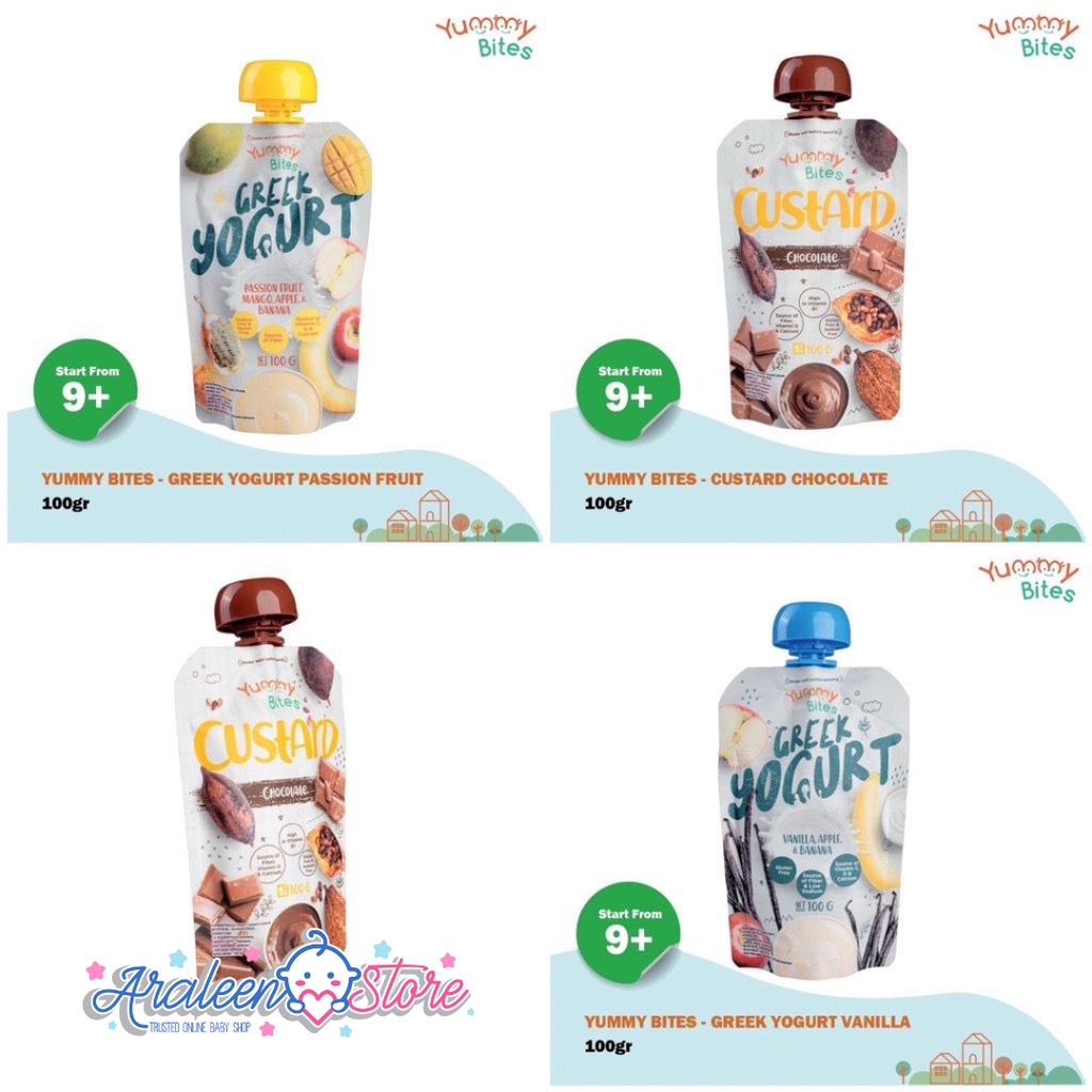 Jual Yummy Bites Greek Yogurt 100gr Puree Buah Usia 9 Bulan+ Bubur ...