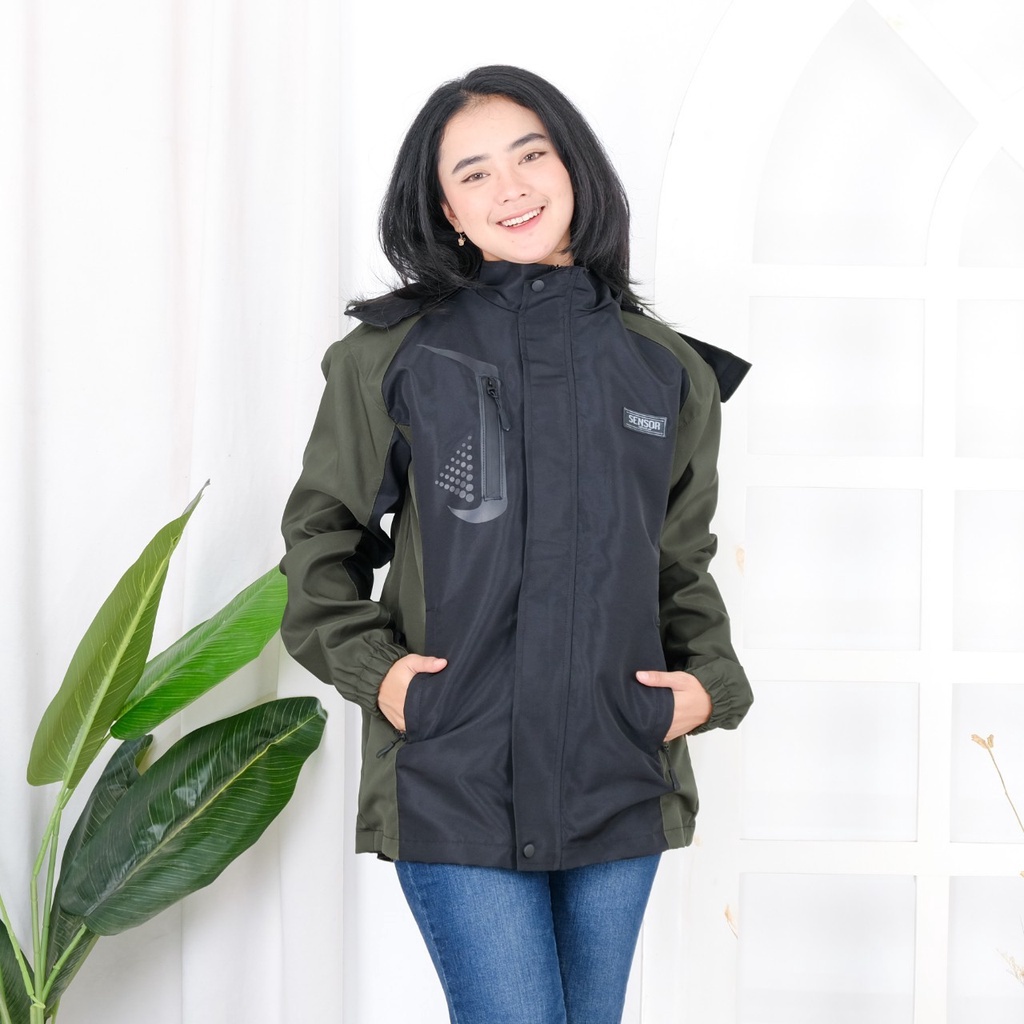 Jual Jaket Parka Hoodie Waterproof Tahan Air Dan Tahan Angin Wanita SS ...