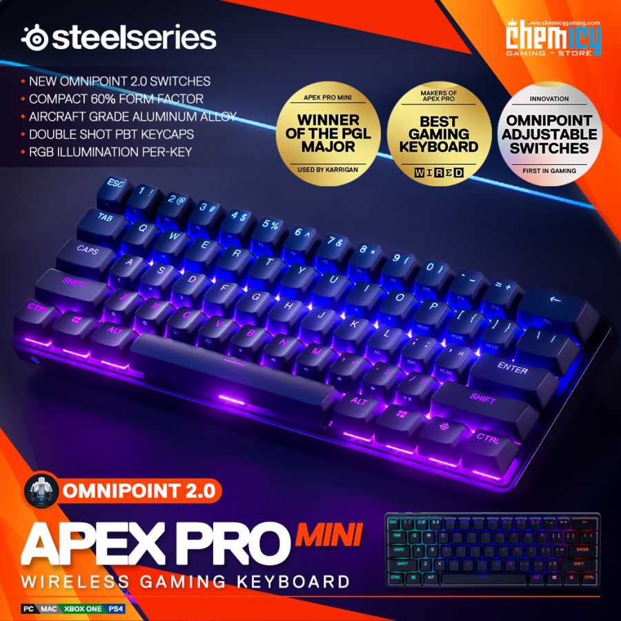 Jual Steelseries Apex Pro Mini 60% Wireless RGB Mechanical Gaming ...