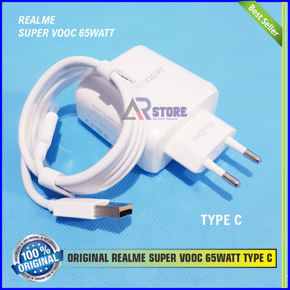 Jual Charger Realme SUPER VOOC 65 Watt Original 100% USB C | Shopee ...