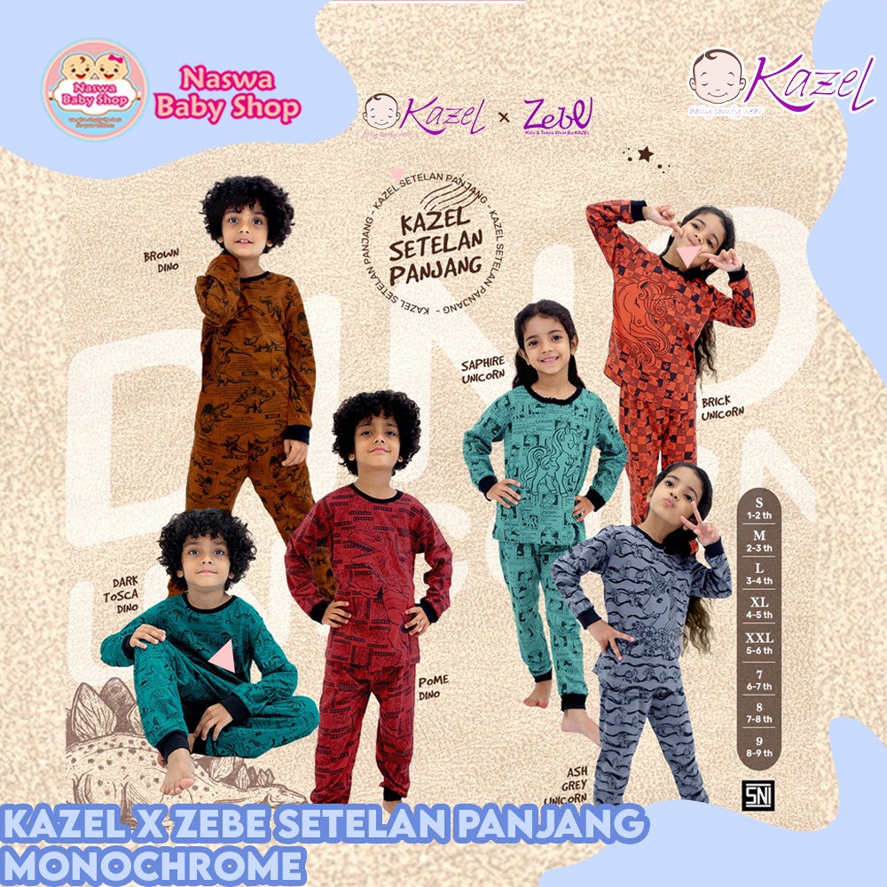 Jual Kazel x Zebe Setelan Panjang Monochrome Series 1-8 Tahun | Shopee Indonesia