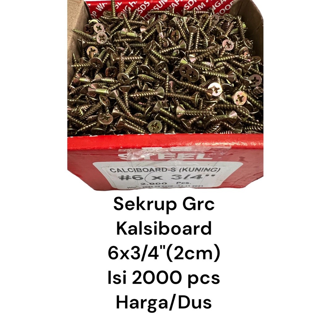 Jual PER DUS ISI 2000Pcs SEKRUP GCR KUNING 6x3/4" PANJANG 2cm / SEKRUP ...