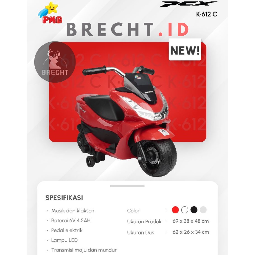 Jual Mainan Anak Motor Aki PCX Mini PMB K 612 C New Design Licensed ...