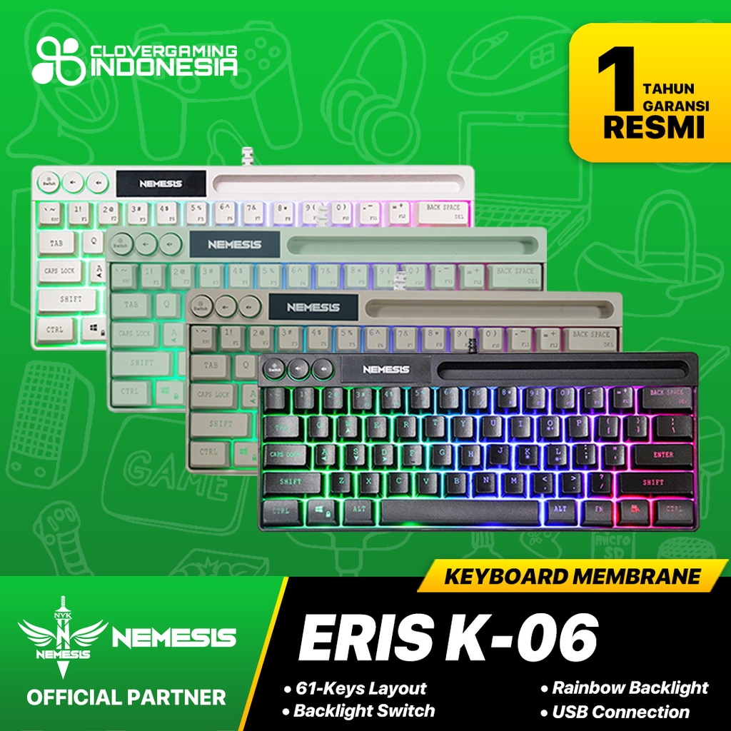 Jual NYK Nemesis ERIS K-06 / K06 Mini RGB with Phone Holder Gaming Keyboard | Shopee Indonesia