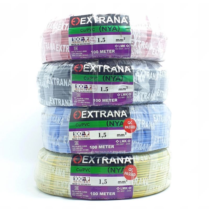 Jual Kabel Listrik NYA Extrana 1,5mm Full SNI FULL LMK Nya 1x1,5mm² ...