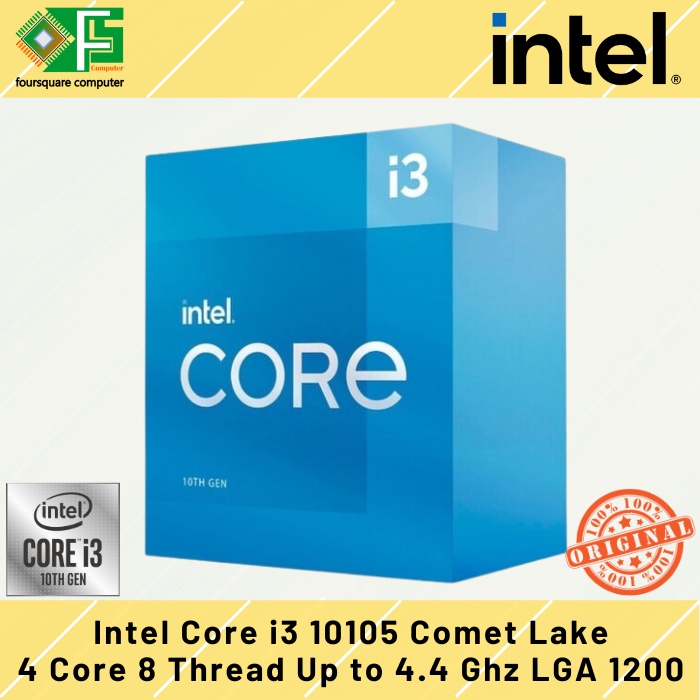 Jual Processor Intel Core i3 10105 Box 4 Core 8 Thread Up to 4.4 Ghz ...