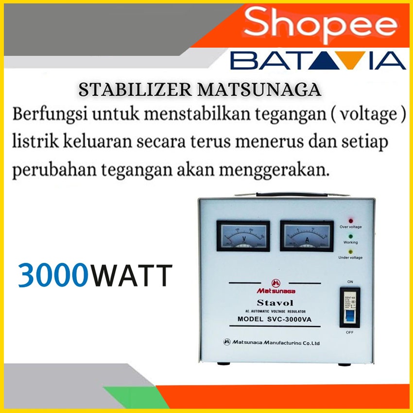 Jual Stabilizer Matsunaga Stabiliser 3000 Wat 2000 Watt 1500 Watt 1000 ...
