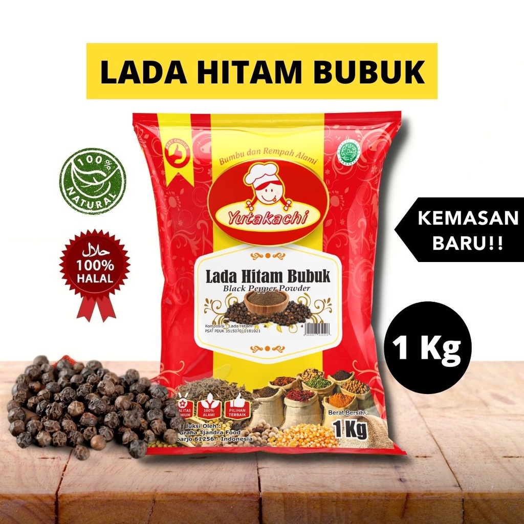 Jual Lada Hitam Bubuk 1 Kg Yutakachi / Premium Merica Hitam Bubuk ...