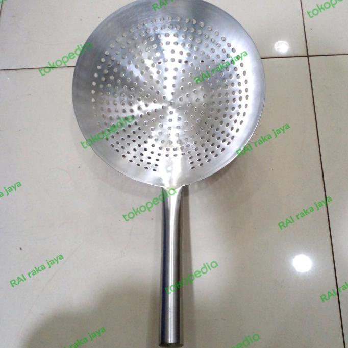 Jual serokan stainles tebal bolong ukuran 30 cm /serok penggorengan ...