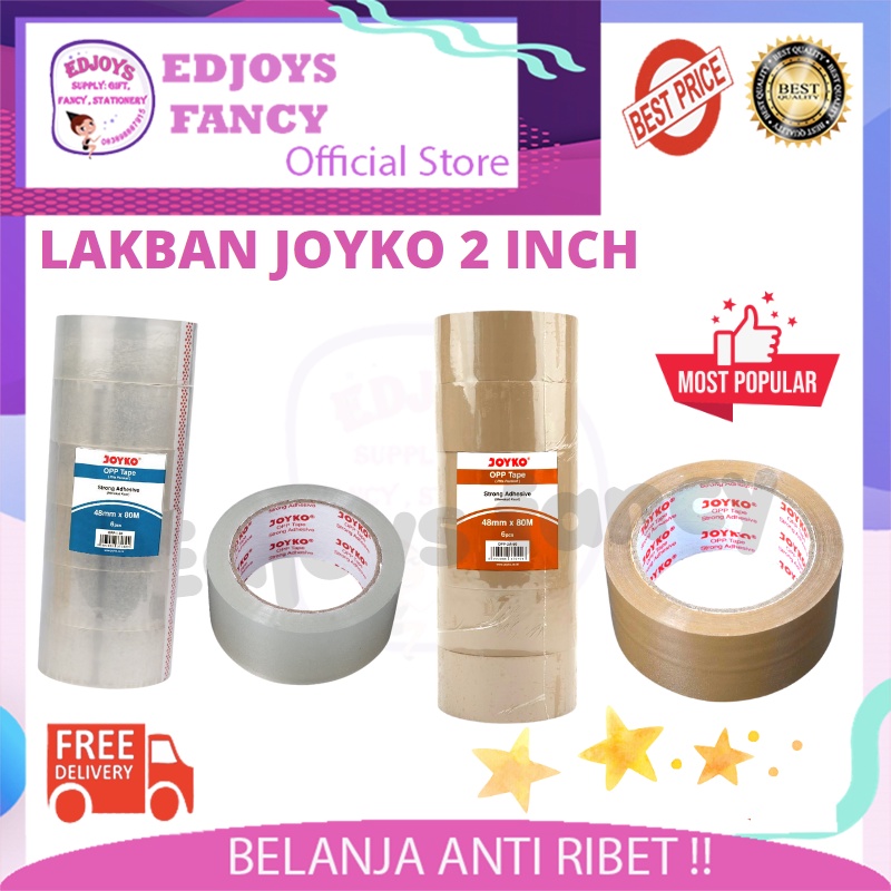 Jual Joyko plakban 2 inch bening coklat Lakban Cokelat bening 2" 48mm ...