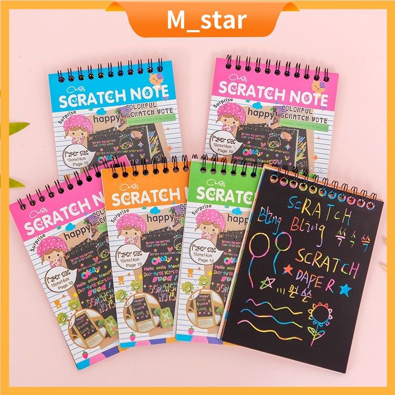 Jual Scratch Note / Buku Magic Warna Colourful Scratch Note Keci/Mainan ...