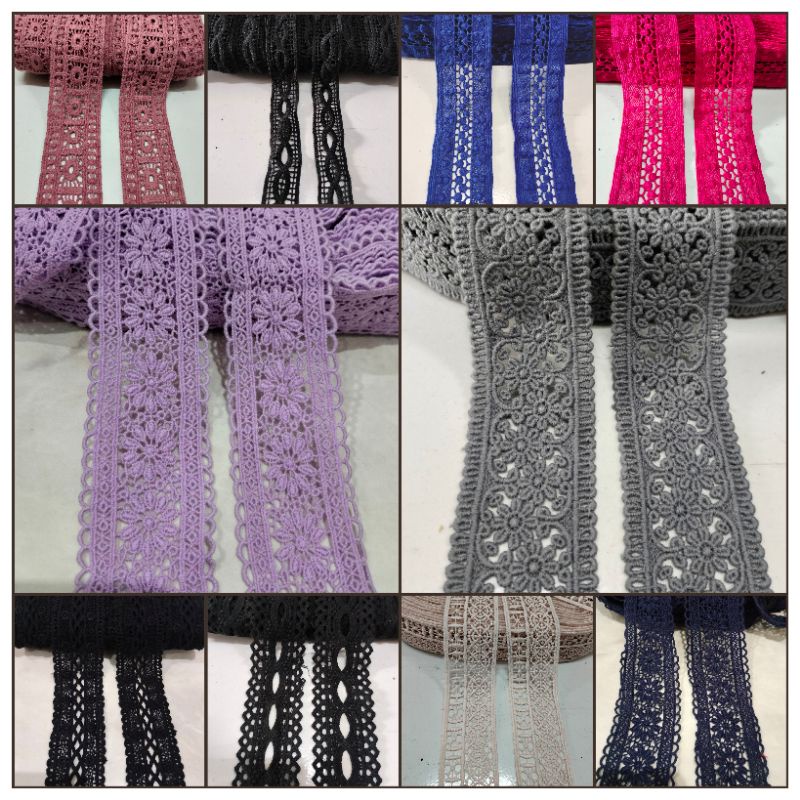 Jual renda Prada renda bordir harga per setengah meter (50cm) | Shopee ...