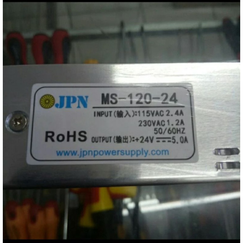 Jual Power Supply DC 24V 5A merek JPN MS-120-24 input ac 115-230V | Shopee Indonesia