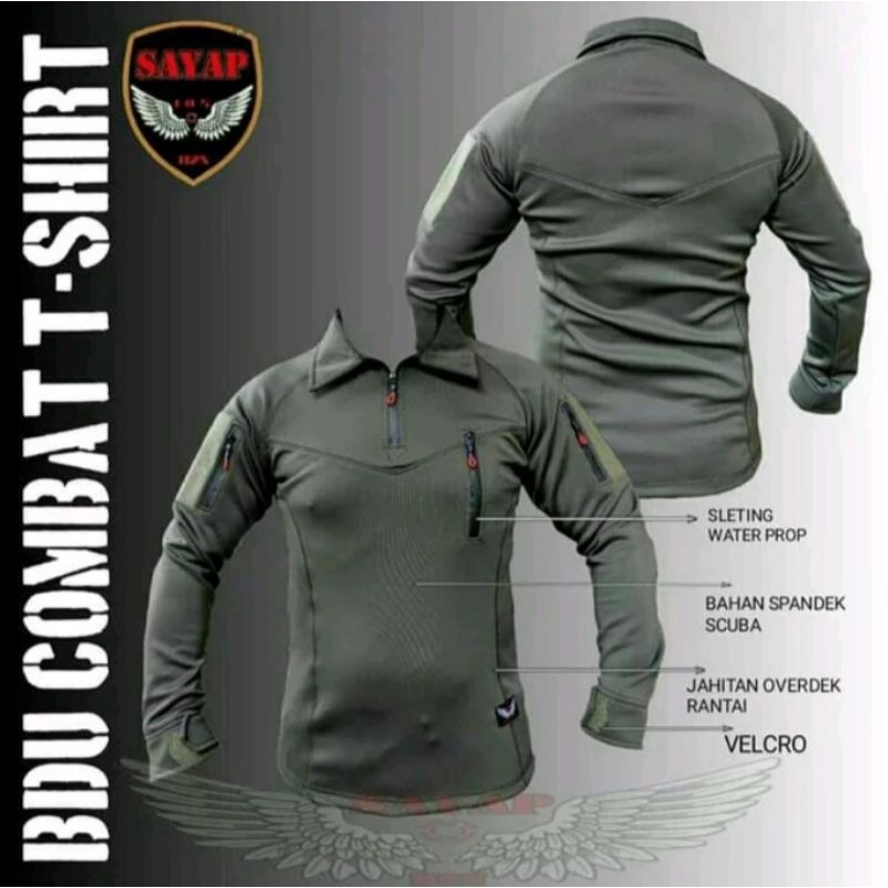 Jual Baju Kaos BDU Tactical Lengan panjang Baju BDU TNI Full Scuba Original kaos pria dan wanita ...