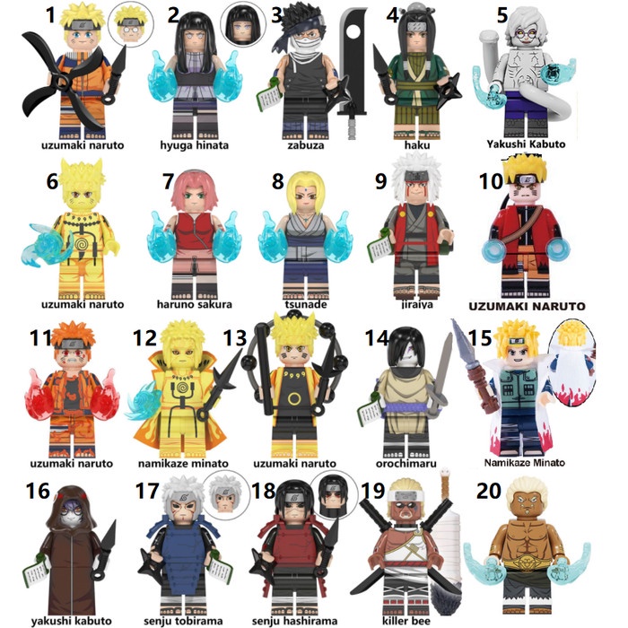 Jual Brick Naruto Tsunade Jiraiya Orochimaru Minato Bee Raikage ...